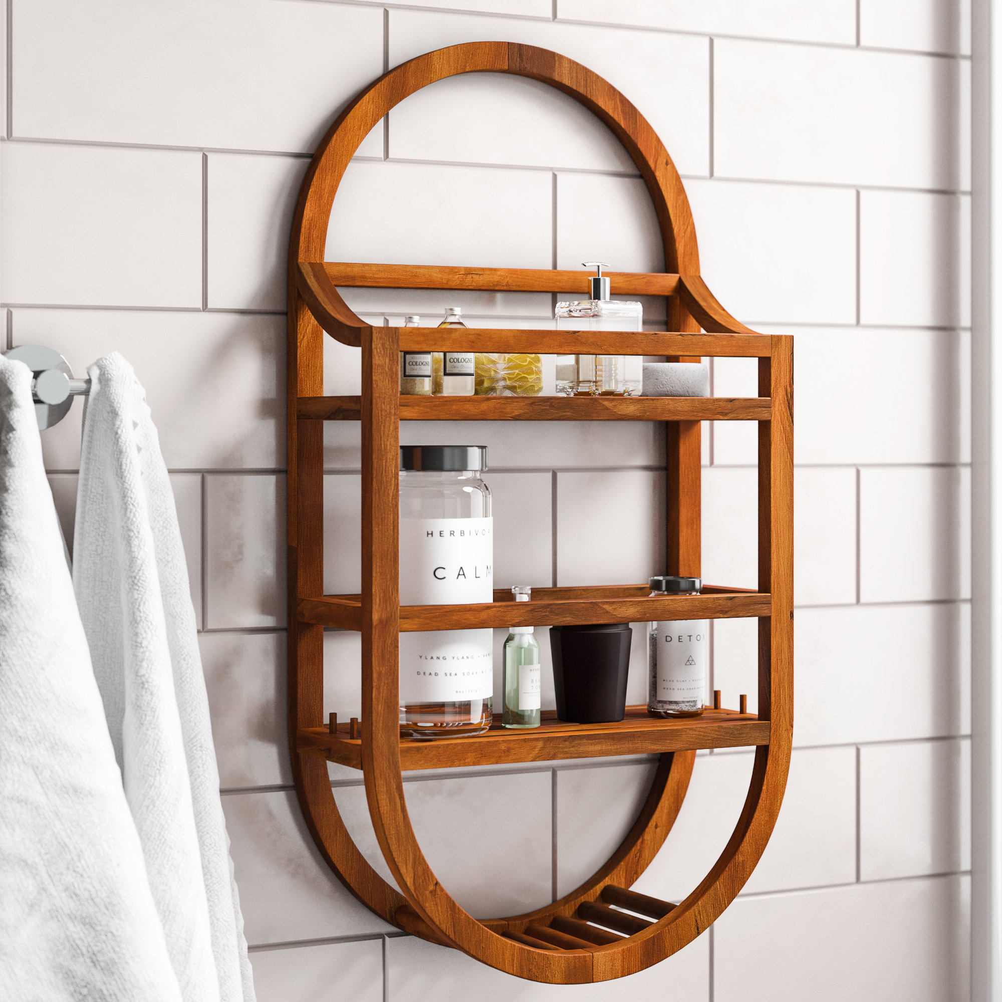 Red Barrel Studio Gospava Teak Hanging Shower Caddy Reviews Wayfair